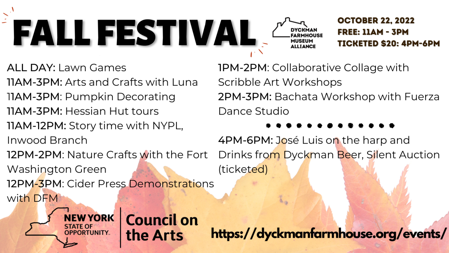 Annual Community Fall Festival – Dyckman Farmhouse