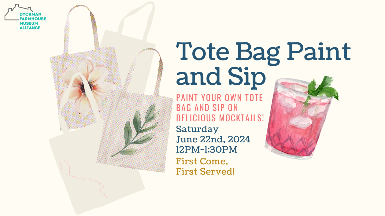 Tote Bag Paint and Sip – Dyckman Farmhouse